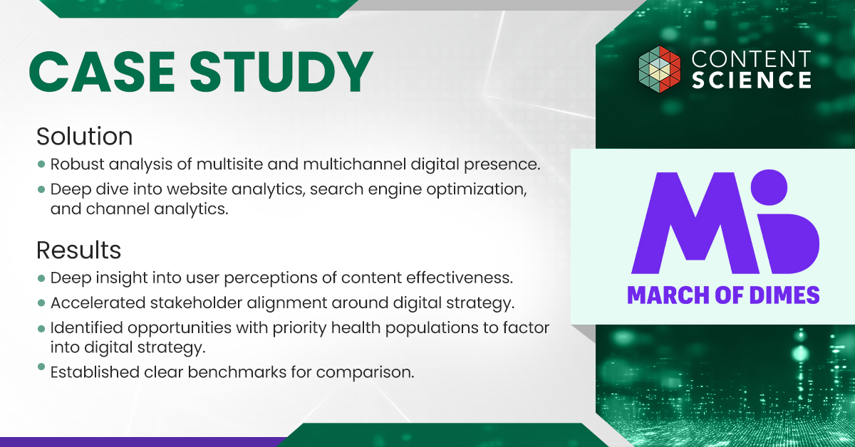 March of Dimes Analyzes Content Effectiveness to Transform Digital Approach - Content Science